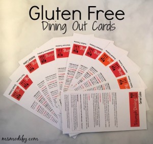 Gluten Free Dining Out Cards - MsModify